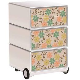 PAPERFLOW easyBox Garden Factory Rollcontainer weiß, bunt 4 Auszüge 39,0 x 43,6 x 64,2 cm