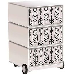 PAPERFLOW easyBox Black & White Rollcontainer weiß, schwarz 4 Auszüge 39,0 x 43,6 x 64,2 cm