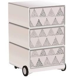 PAPERFLOW easyBox Black & White Rollcontainer weiß, schwarz 4 Auszüge 39,0 x 43,6 x 64,2 cm