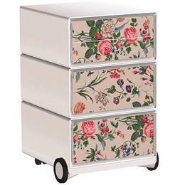 PAPERFLOW easyBox Garden Factory Rollcontainer weiß, bunt 4 Auszüge 39,0 x 43,6 x 64,2 cm