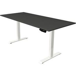Kerkmann Move 1 elektrisch höhenverstellbarer Schreibtisch anthrazit rechteckig, T-Fuß-Gestell weiß 180,0 x 80,0 cm