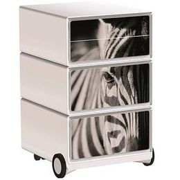 PAPERFLOW easyBox Black & White Rollcontainer weiß, schwarz 4 Auszüge 39,0 x 43,6 x 64,2 cm
