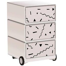 PAPERFLOW easyBox Black & White Rollcontainer weiß, schwarz 4 Auszüge 39,0 x 43,6 x 64,2 cm