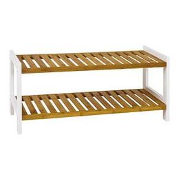 HAKU Möbel Schuhregal bambus, weiß 70,0 x 26,0 x 34,0 cm