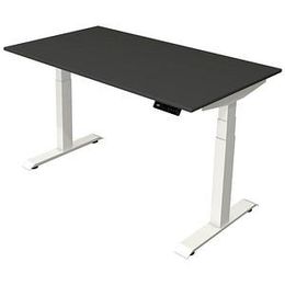 Kerkmann Move 4 elektrisch höhenverstellbarer Schreibtisch anthrazit rechteckig, T-Fuß-Gestell weiß 140,0 x 80,0 cm