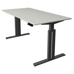 Kerkmann Move 3 elegant elektrisch höhenverstellbarer Schreibtisch lichtgrau rechteckig, T-Fuß-Gestell grau 160,0 x 80,0 cm