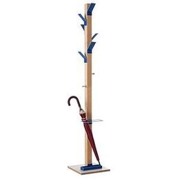 PAPERFLOW Kleiderständer easyCloth Wood Range Modell A PECPP.06 blau Holz 8 Haken 32,0 x 178,0 cm