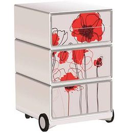 PAPERFLOW easyBox Garden Factory Rollcontainer weiß, bunt 4 Auszüge 39,0 x 43,6 x 64,2 cm