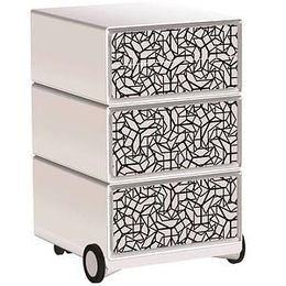 PAPERFLOW easyBox Black & White Rollcontainer weiß, schwarz 4 Auszüge 39,0 x 43,6 x 64,2 cm