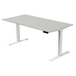 Kerkmann Move 3 elektrisch höhenverstellbarer Schreibtisch lichtgrau rechteckig, T-Fuß-Gestell weiß 160,0 x 80,0 cm