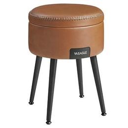 VASAGLE Hocker mit Stauraum LOM005K01 braun Kunstleder