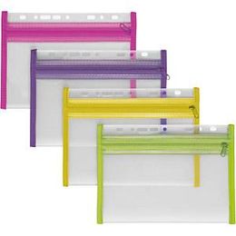 Veloflex Reißverschlussbeutel VELOBAG® XXS transparent/pink, lila, grün, gelb 0,3 mm, 4 St.