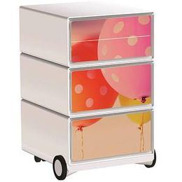 PAPERFLOW easyBox Colour Rollcontainer weiß, bunt 4 Auszüge 39,0 x 43,6 x 64,2 cm