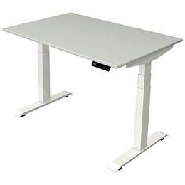 Kerkmann Move 4 elektrisch höhenverstellbarer Schreibtisch lichtgrau rechteckig, T-Fuß-Gestell weiß 120,0 x 80,0 cm