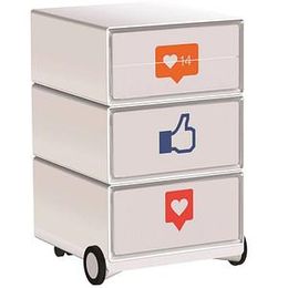 PAPERFLOW easyBox Business Rollcontainer weiß, bunt 4 Auszüge 39,0 x 43,6 x 64,2 cm