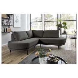 Ecksofa "Ronny L-Form", grau (anthrazit), B:200cm H:82cm T:200cm, ATLANTIC HOME COLLECTION, Sofas, mit Wellenunterfederung, organische Formsprache, organisches Sofa