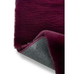 benuta Finest Hochflor Shaggyteppich Lux Bordeaux 80x150 cm - Bettvorleger für Schlafzimmer