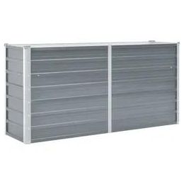 vidaXL Garten-Hochbeet Verzinkter Stahl 160x40x77 cm Grau