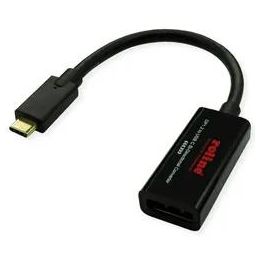 ROLINE USB Typ C - DisplayPort, v1.2, bidirektionaler Kabel-Adapter, ST/BU, 0,2 m