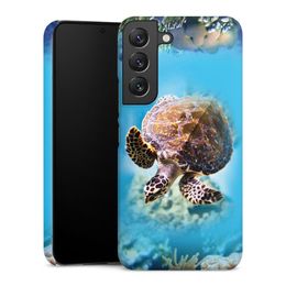 DeinDesign Galaxy S22 Handy Premium Case Smartphone Handyh&uuml;lle Schutzh&uuml;lle matt Ocean Turtle Animals Premium Case