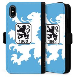 DeinDesign iPhone X Handy Klapph&uuml;lle Handyh&uuml;lle aus Kunst Leder schwarz Flip Case Coat Of Arms Tsv 1860 M&uuml;nchen Official Licensed Product Sideflip mit langer 