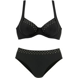 Lascana Damen B&uuml;gel-Bikini, schwarz, Gr&ouml;&szlig;e 46B