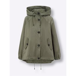 Heine Witt Damen &Uuml;bergangsjacke mit leichtem Glanz, khaki, Gr&ouml;&szlig;e 50