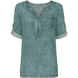 WITT Damen Tunika in oil dyed-Waschung, resedagr&uuml;n, Gr&ouml;&szlig;e 52