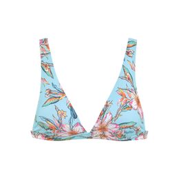 Lascana Damen Triangel-Bikini-Top, hellblau bedruckt, Gr&ouml;&szlig;e 34A/B