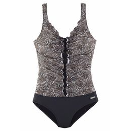 Lascana Damen Badeanzug, braun-bedruckt, Gr&ouml;&szlig;e 46B