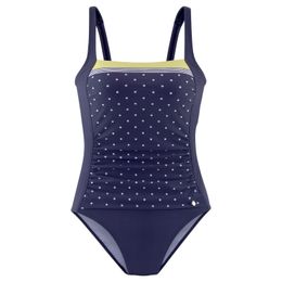 Lascana Damen Badeanzug, blau-gelb-bedruckt, Gr&ouml;&szlig;e 42B