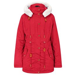 WITT Damen Winterjacke mit Tunnelzug in der Taille, rot, Gr&ouml;&szlig;e 38