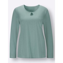 w&auml;schepur w&auml;schepur Damen Schlafanzug mit Tropfen-Ausschnitt, jade-bedruckt, Gr&ouml;&szlig;e 44/46