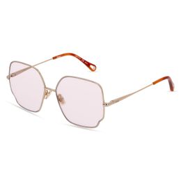 Chlo&eacute; Chlo&eacute; CH0096S | Damen-Sonnenbrille | Fassung: Vollrand, Butterfly, Metall, Gold Gl&auml;nzend | Glasfarbe: Braun