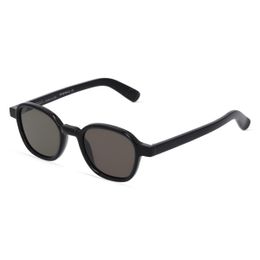 Fielmann MF 049 SUN CL BEN | Unisex-Sonnenbrille | Fassung: Vollrand, Panto, Acetat, Schwarz Glänzend | Glasfarbe: G15