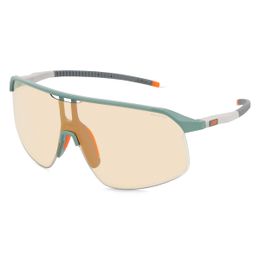 Julbo DENSITY J561 | Unisex-Sonnenbrille | Fassung: Vollrand, Monoscheibe, Kunststoff, Gr&uuml;n Grau | Glasfarbe: Gelb