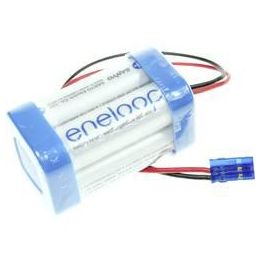 Panasonic eneloop W&uuml;rfel F2x2 Graupner Akkupack 4x Mignon (AA) Kabel, Stecker NiMH 4.8 V 1900 mAh