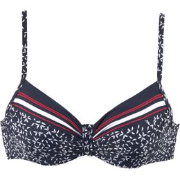Lascana Damen B&uuml;gel-Bikini-Top, marine-bedruckt, Gr&ouml;&szlig;e 36B