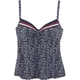 Lascana Damen B&uuml;gel-Tankini-Top, marine-bedruckt, Gr&ouml;&szlig;e 42B