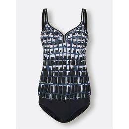 Sunflair Damen Tankini, schwarz-wei&szlig;-bedruckt, Gr&ouml;&szlig;e 40B