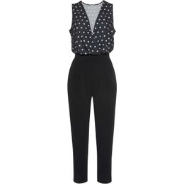 Lascana Damen Overall, schwarz-creme-bedruckt, Gr&ouml;&szlig;e 42