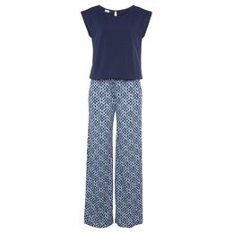 Lascana Damen Overall, blau bedruckt, Gr&ouml;&szlig;e 46