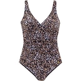 Lascana Damen Badeanzug, braun-bedruckt, Gr&ouml;&szlig;e 38C