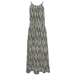 Lascana Damen Maxikleid, schwarz-sand bedruckt, Gr&ouml;&szlig;e 44
