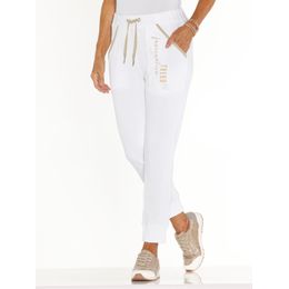 Heine Damen Sweathose, Wei&szlig;, Gr. 23, R&ouml;hrenhosen, 100% Baumwolle