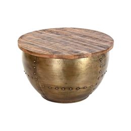 Tischdekoration DKD Home Decor Glamour Braun Gold Metall Mango-Holz 68 x 68 x 44 cm