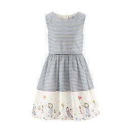 happy girls Kleid M&auml;dchen Gr&ouml;&szlig;e 146 ecru / navy / hellblau