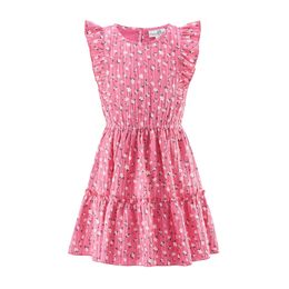happy girls Kleid M&auml;dchen Gr&ouml;&szlig;e 146 pink / wei&szlig;