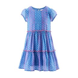 happy girls Kleid M&auml;dchen Gr&ouml;&szlig;e 134 blau / hellblau / pink