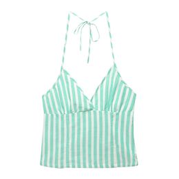Pull&Bear Pull&bear Top 'PACIFIC' Damen Gr&ouml;&szlig;e XS hellgr&uuml;n / wei&szlig;